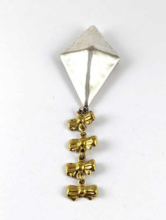 Vintage Kite Pin in Sterling Silver, 1960's - Gem