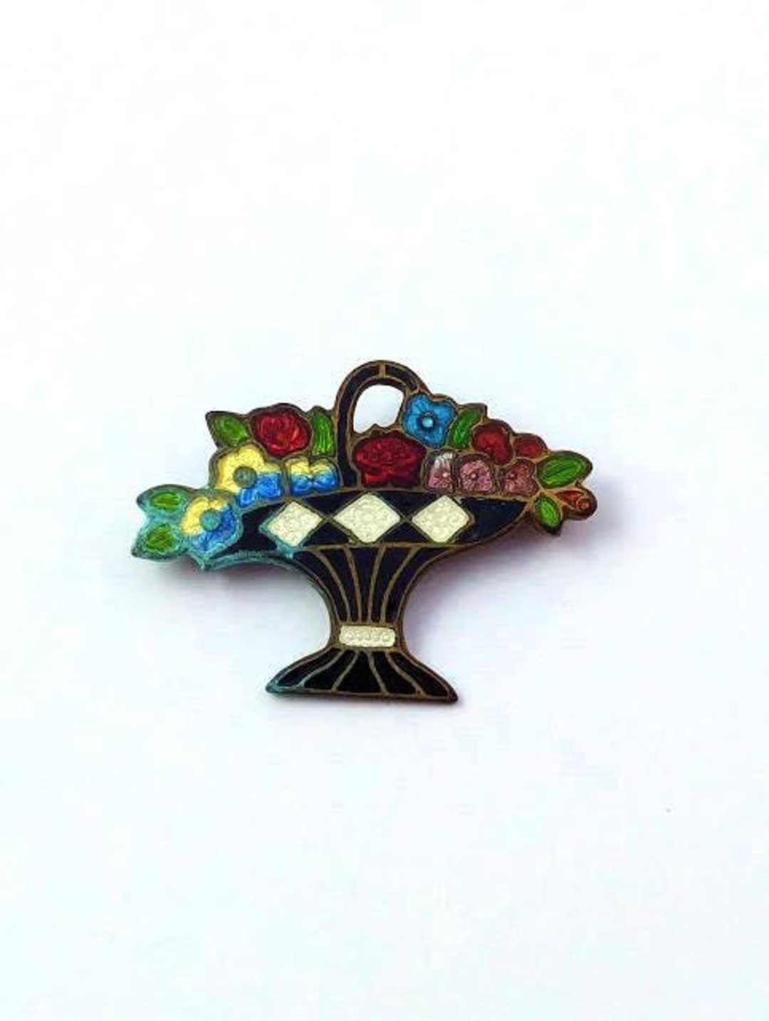 Vintage Enamel Flower Pin, 1930's, Vintage Jewelry - Etsy