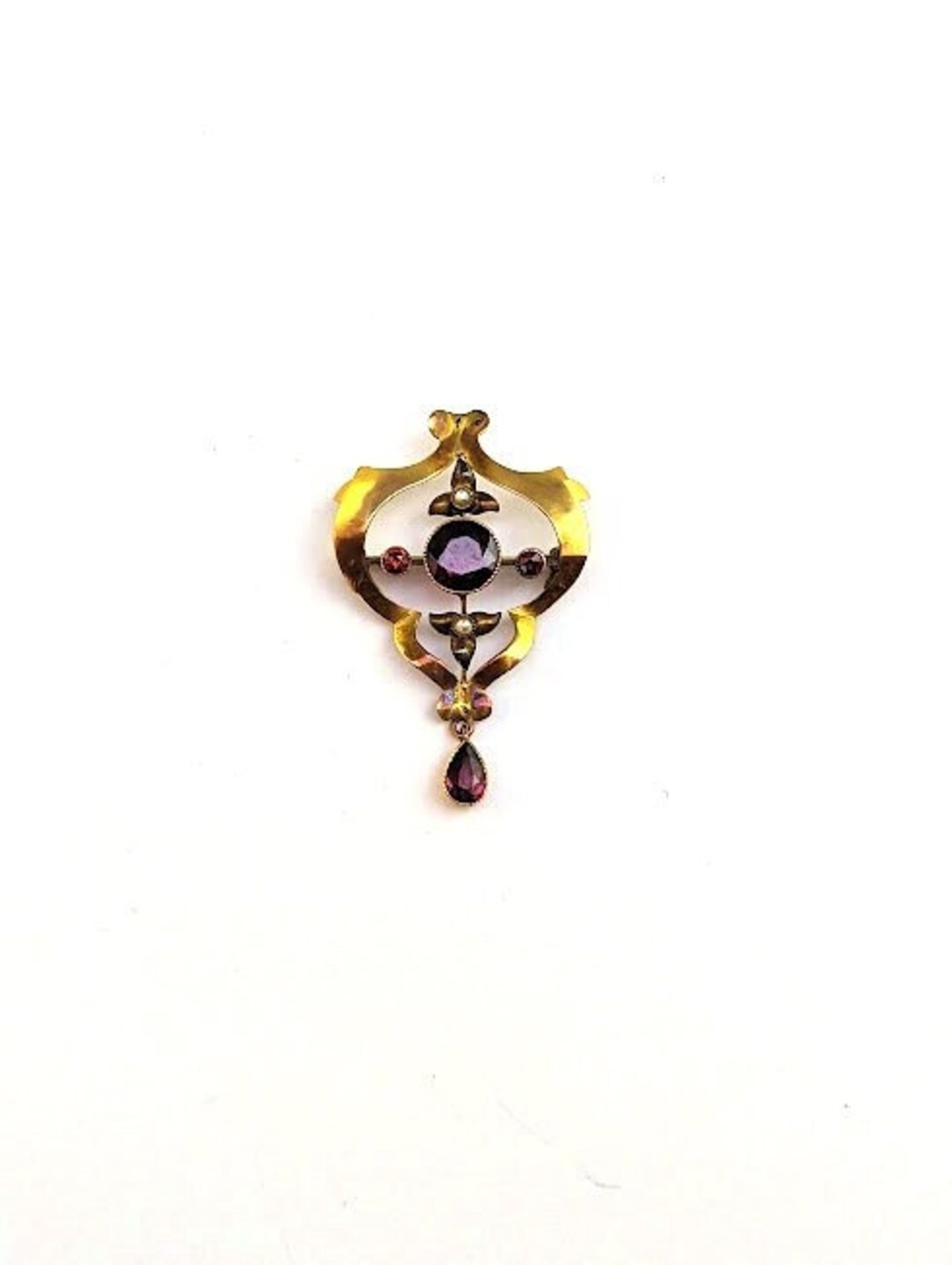 Victorian Garnet Pin in 9k Gold, 1910's, Vintage Jewelry, Antique ...