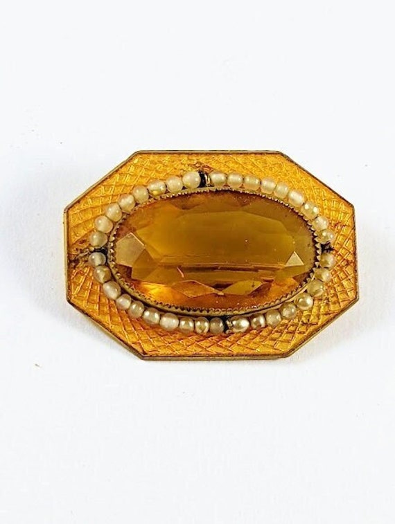 Art Deco Pin with Enamel, 1930's, Vintage Jewelry - Gem