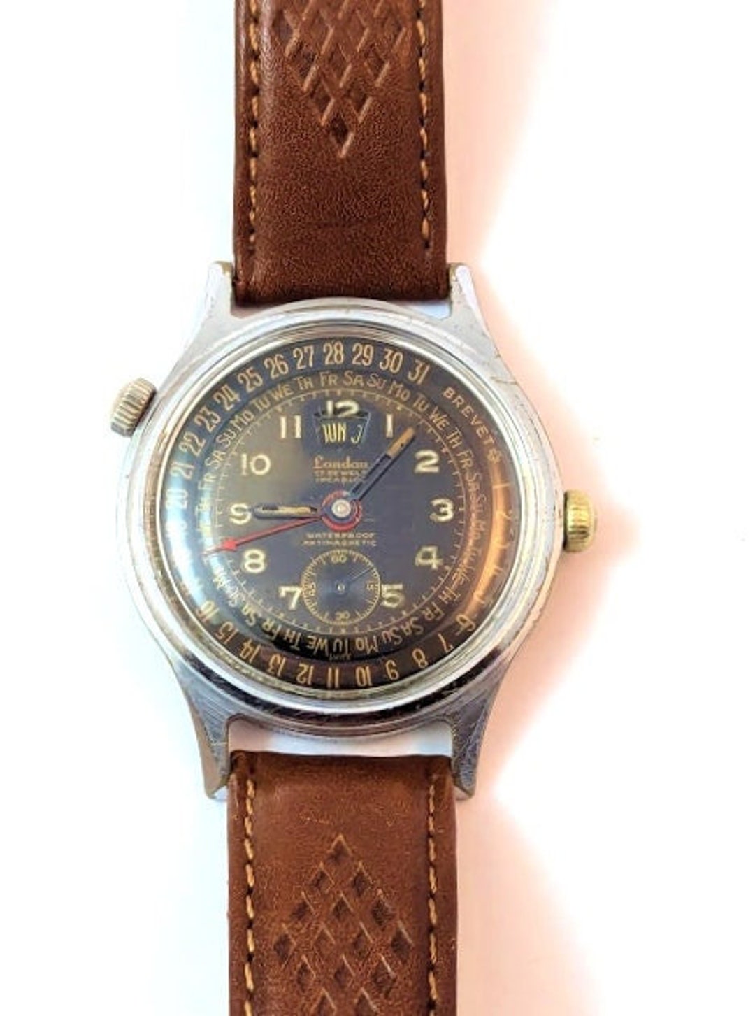 Vintage Landau Date-o-graph Men's Watch, 1950's, Vintage Watches - Etsy