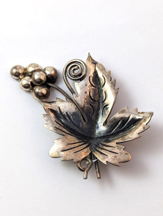 Vintage Leaf Pin in Sterling Silver, 1960's, Vintage … - Gem