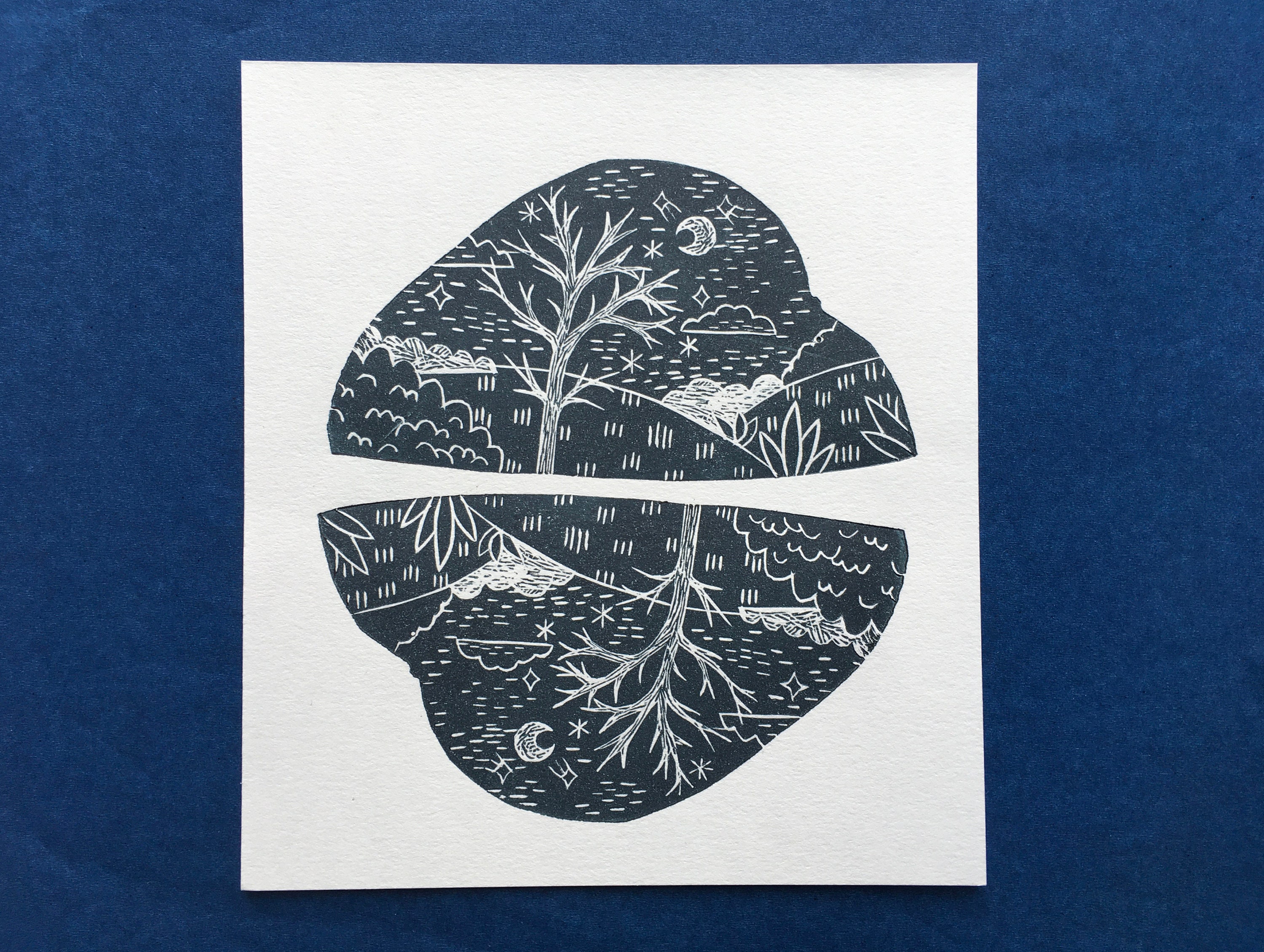 Paisaje/ Paisaje del paisaje Grabado ilustración original grabado ...