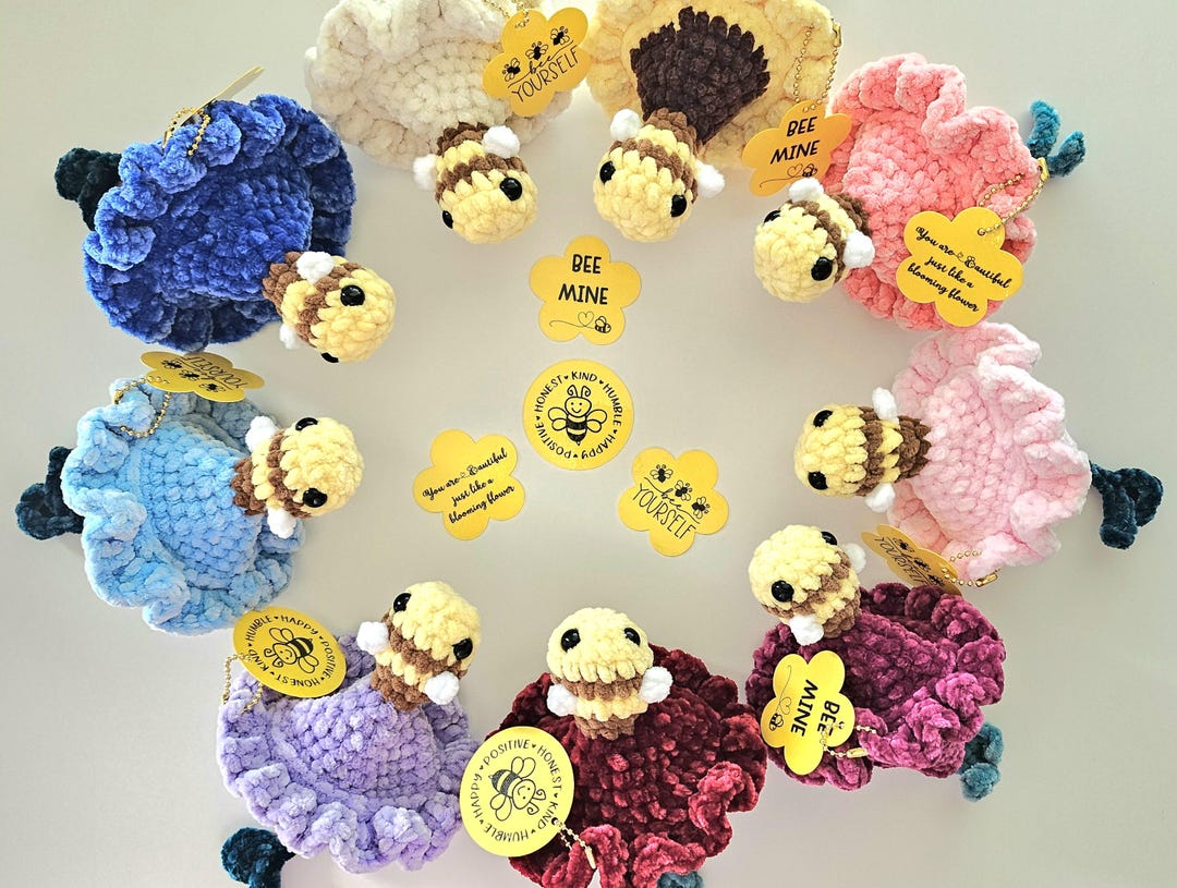 Crochet Bee Pop-up Fidget Toy: Handmade Sensory Stress Relief - Etsy