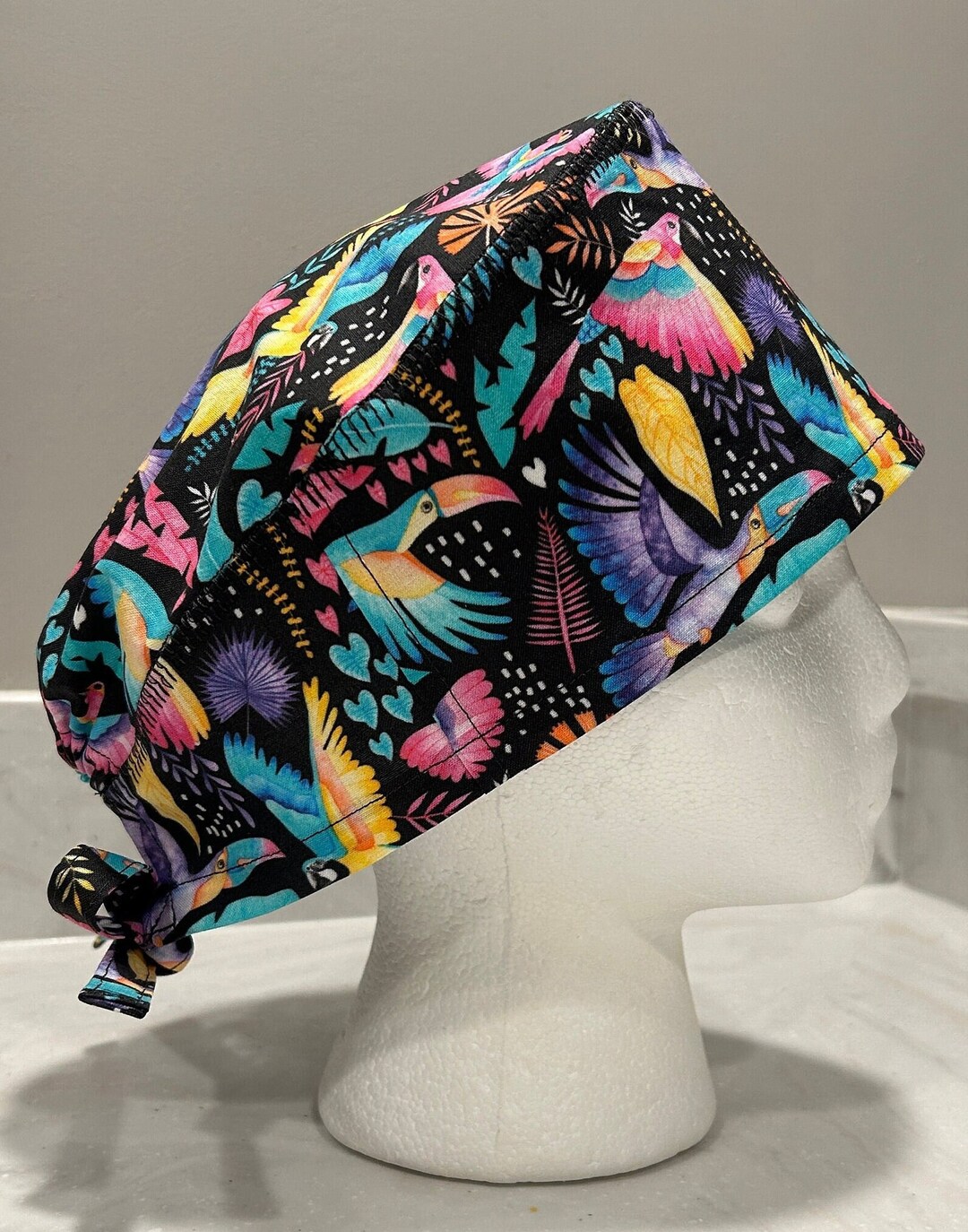 Tropical Birds Scrub Cap: Toucan & Macaw Print, Unisex Cotton - Etsy