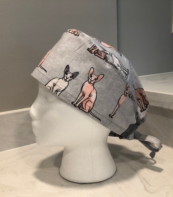 Sphynx Cat Scrub Cap Hairless Cat Scrub Cap Veterinarian - Etsy