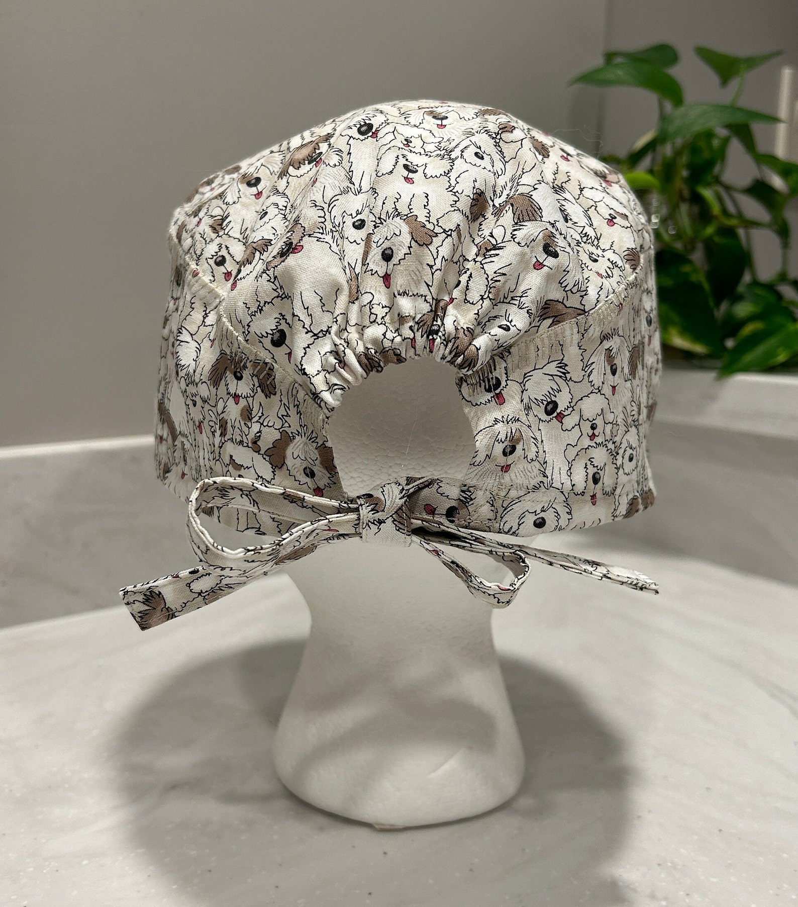 Fluffy Pups Scrub Cap, Veterinary / Vet Tech Surgical Cap, Unisex OR ...