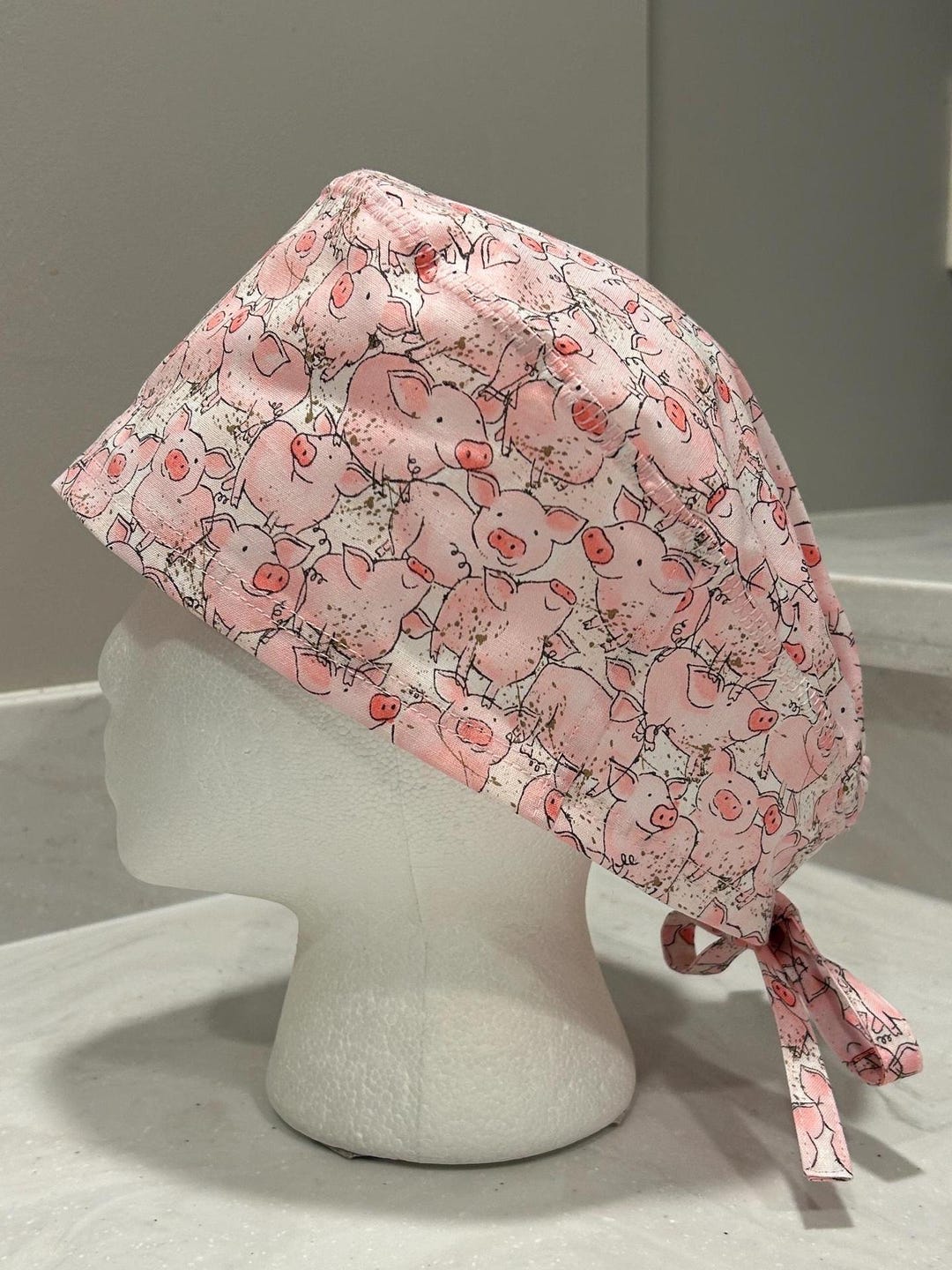 Dirty Piggy Print Surgical Scrub Cap: Vet Tech, Unisex, Ponytail - Etsy