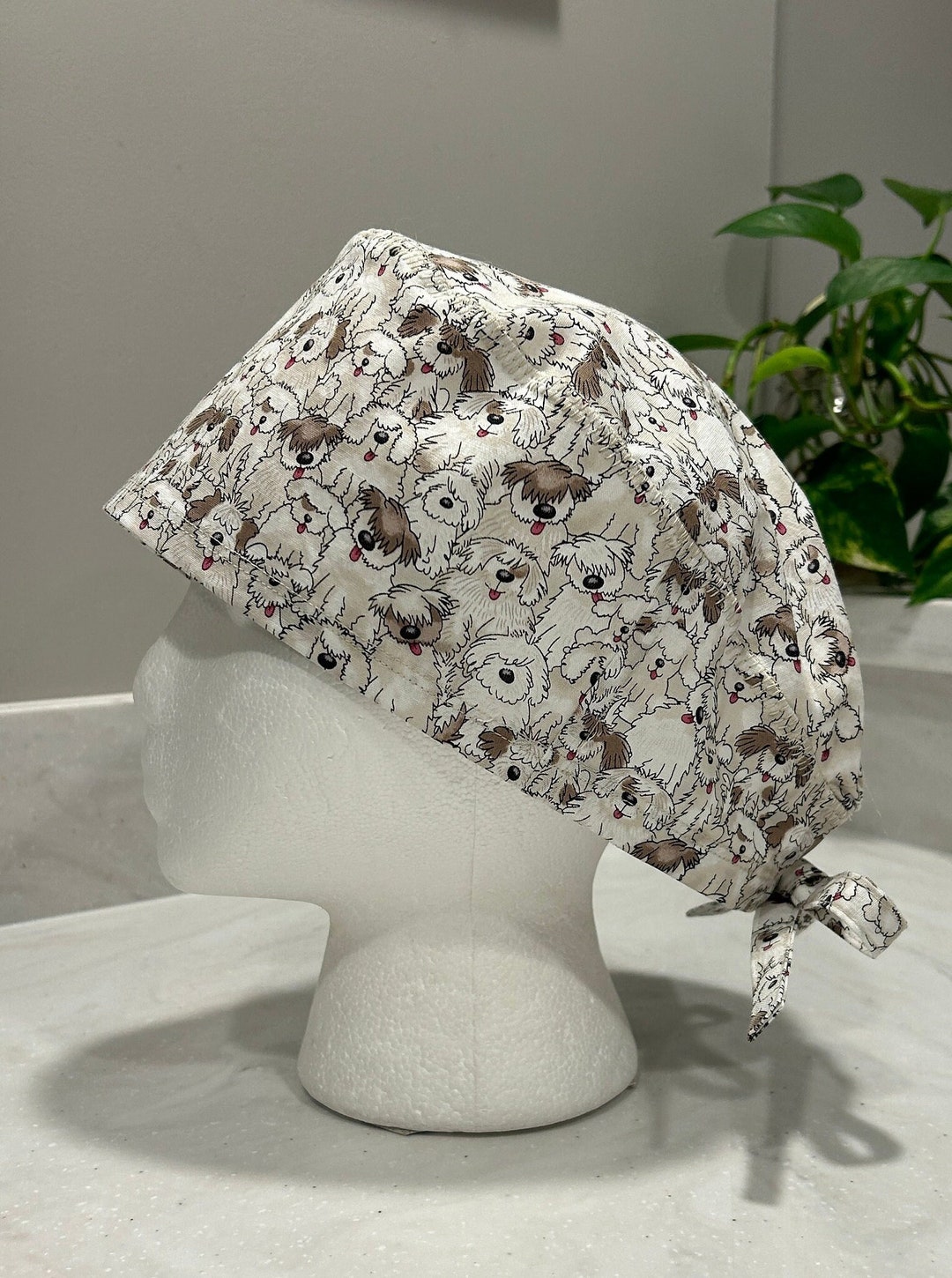 Fluffy Pups Scrub Cap, Veterinary / Vet Tech Surgical Cap, Unisex OR ...