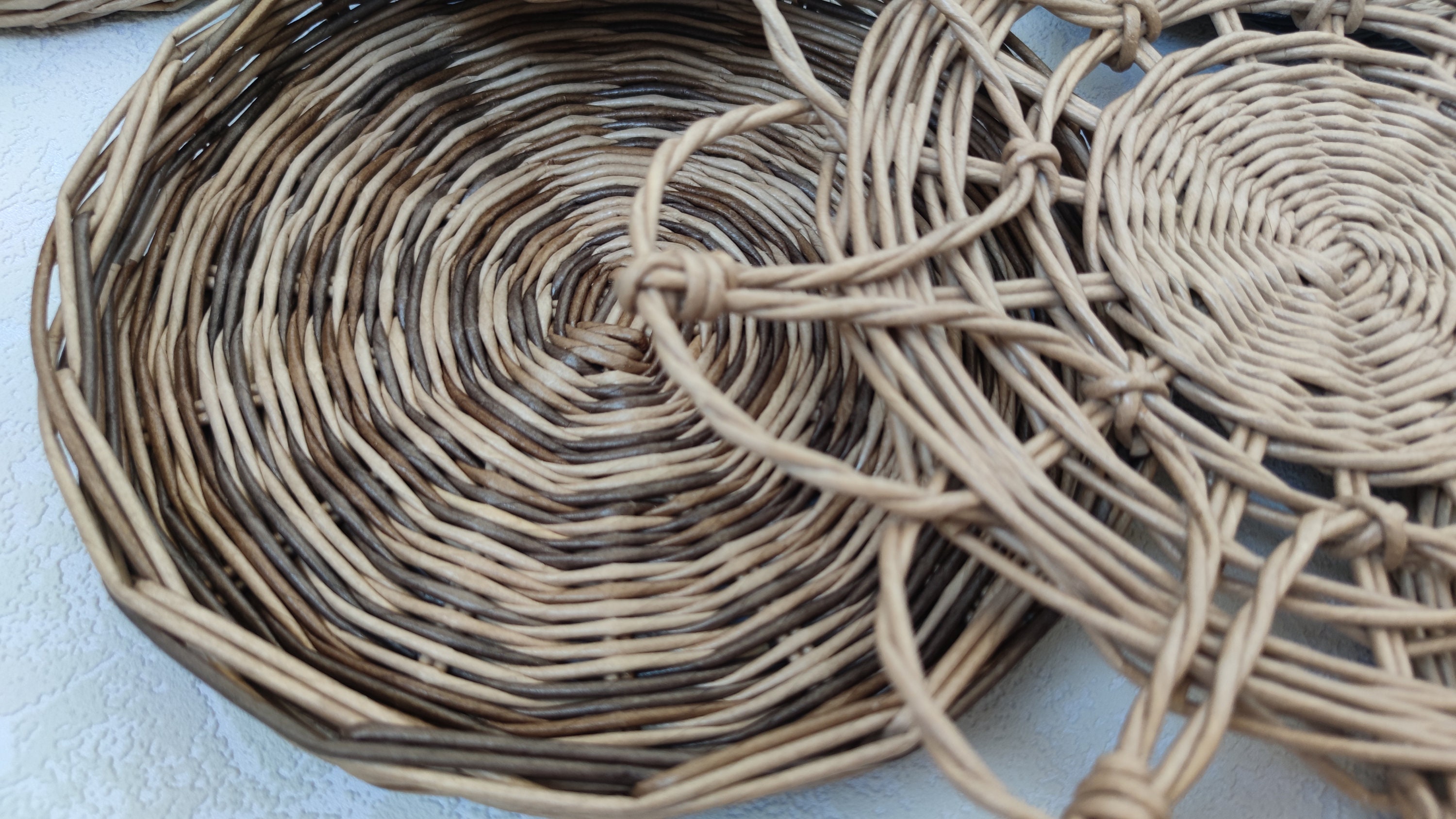 Set of 8 wicker decor wall baskets | Etsy