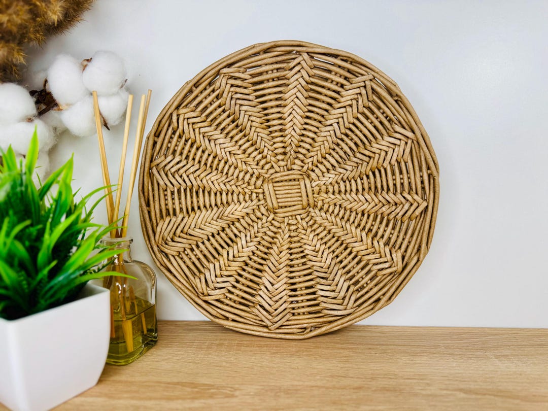 Wicker Wall Basket, Wall Decor, Wicker Plate, Boho African Basket ...