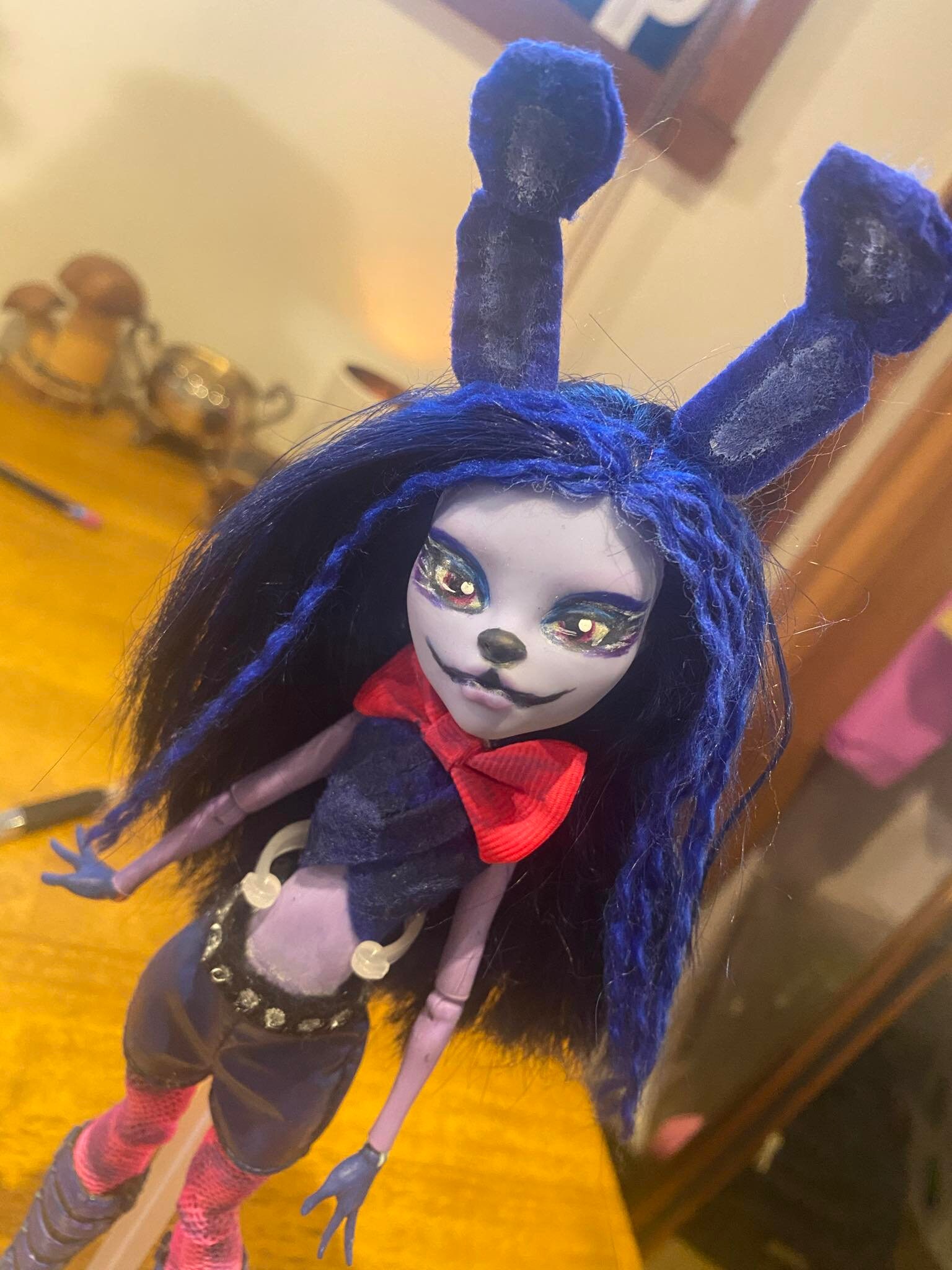 Bonnie the 80s Rock Bunny FNAF Custom Ooak Doll - Etsy