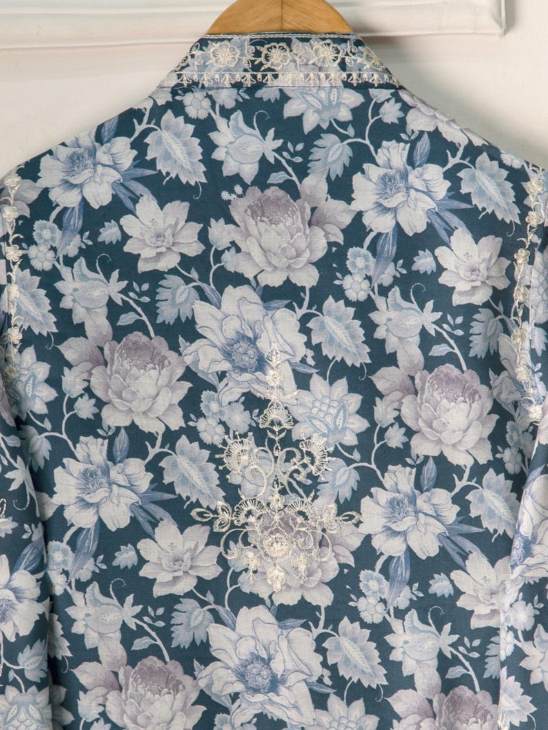 3 - Piece Agha Noor Printed Embroidered Marina Suit - Etsy Canada