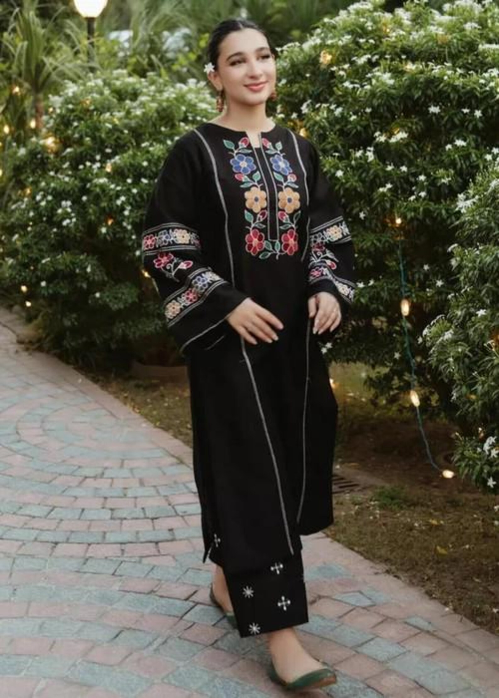 2 Piece - Embroidered Cotton Suit - Etsy