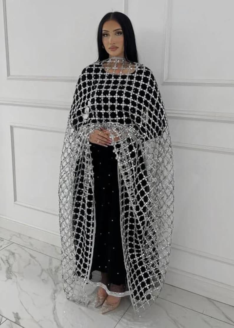 Silver Sheesh Handmade Gota Patti Coin Dupatta Now With Kiran Lace All ...