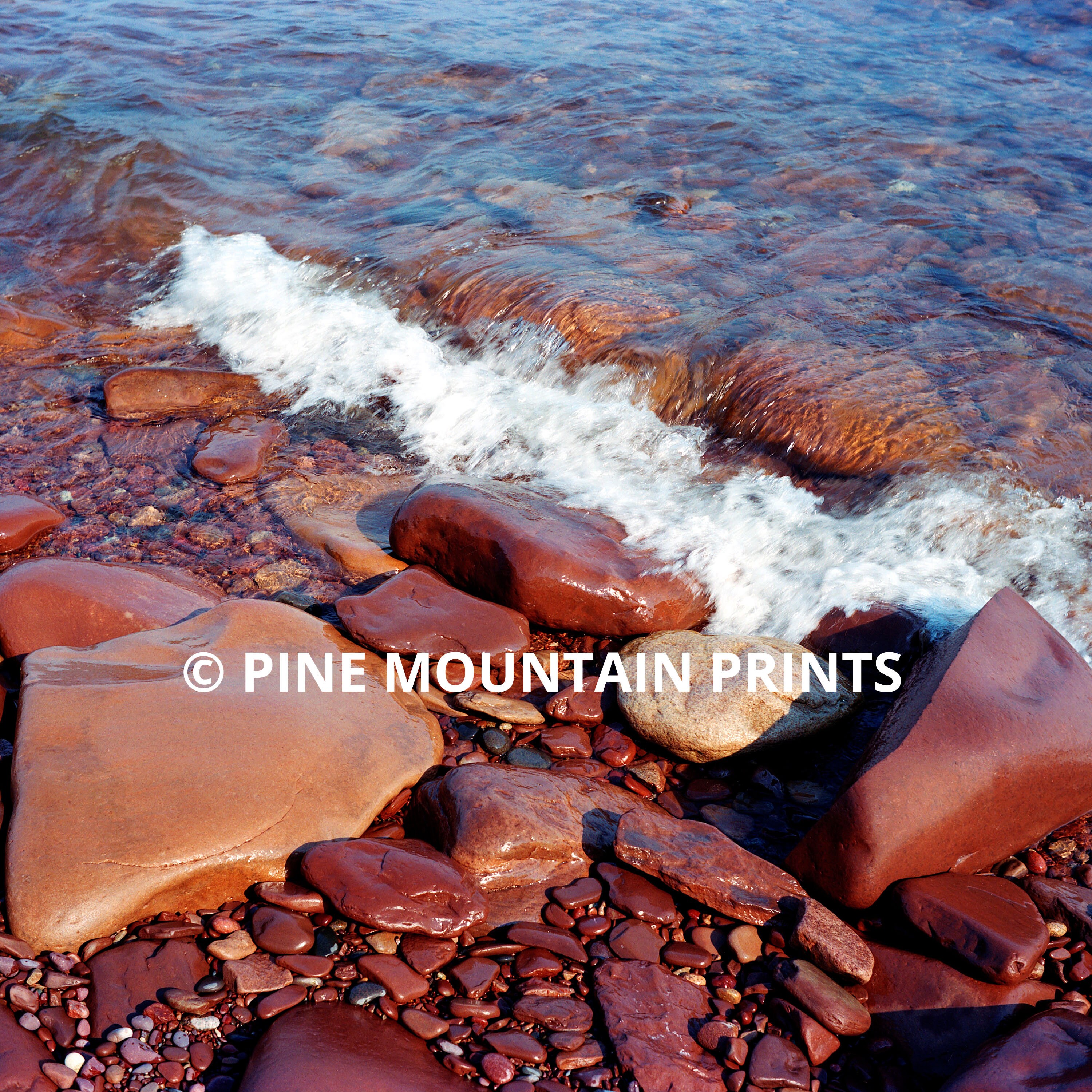 Lake Superior Beach Red Rocks and Pebbles | Printable Digital Download ...