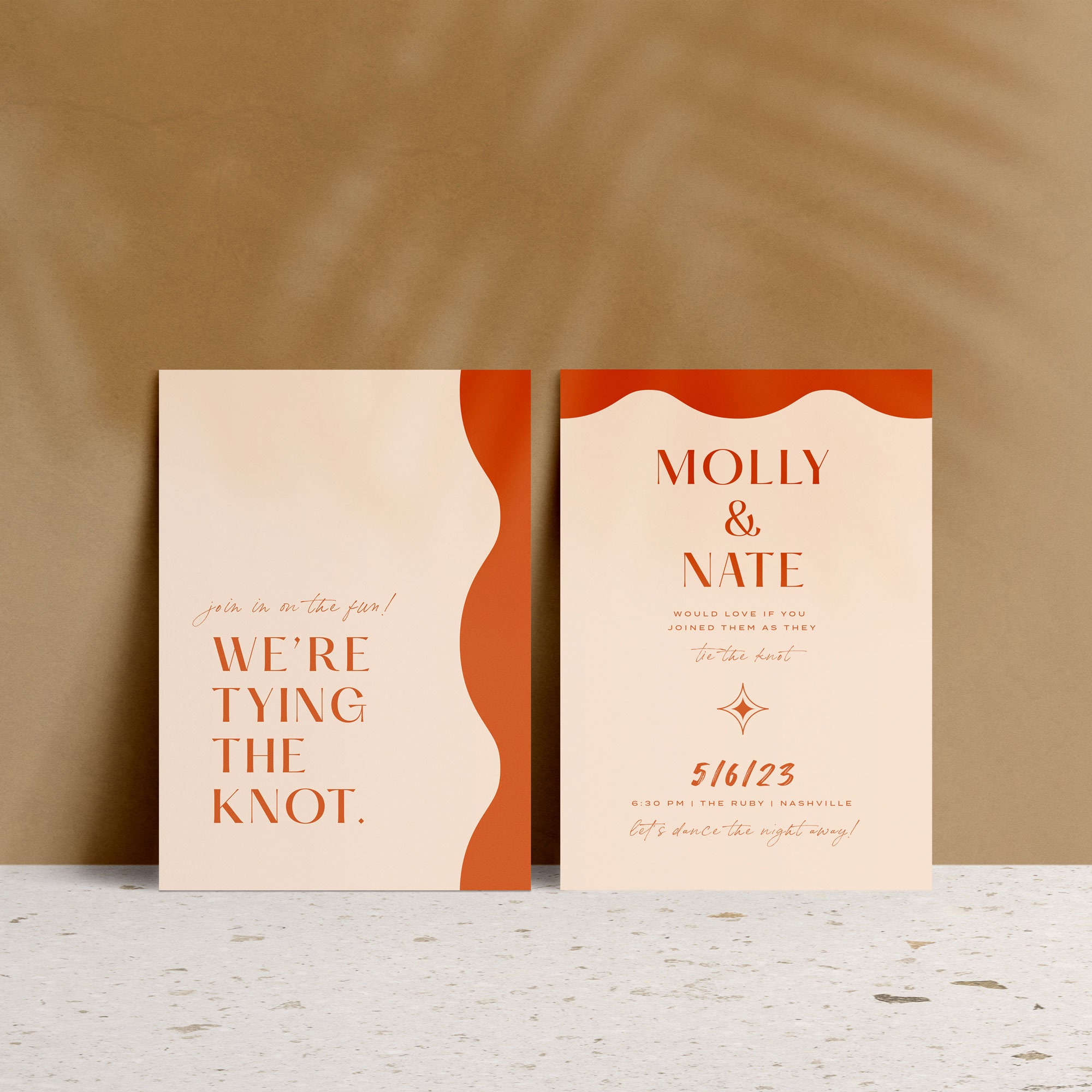 Colorful Wedding Invitation: Retro Invitation, Funky Invites - Etsy
