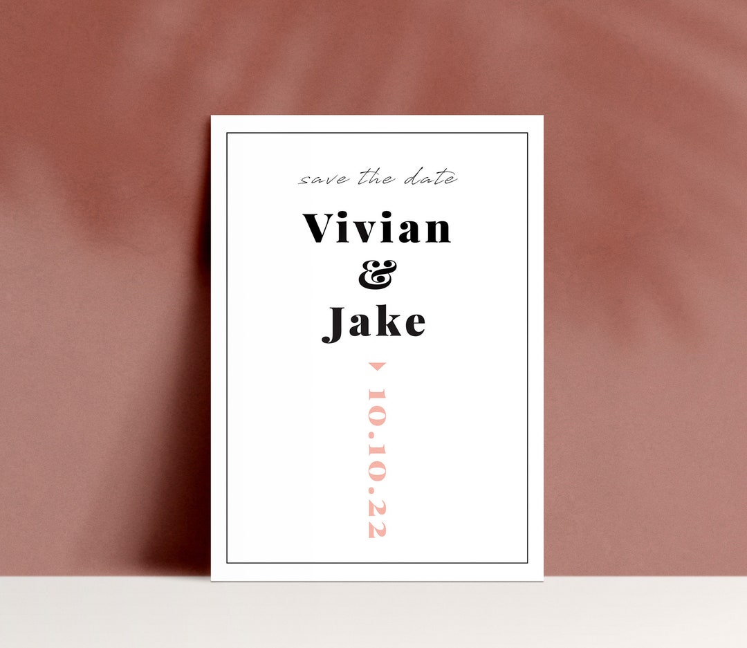 Printed Modern Save the Date, Simple Save the Dates, Boho Wedding ...