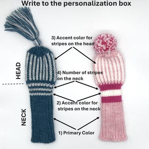 Handcrafted Knit Golf Club Headcovers: Customizable Pom-pom or Tassel ...