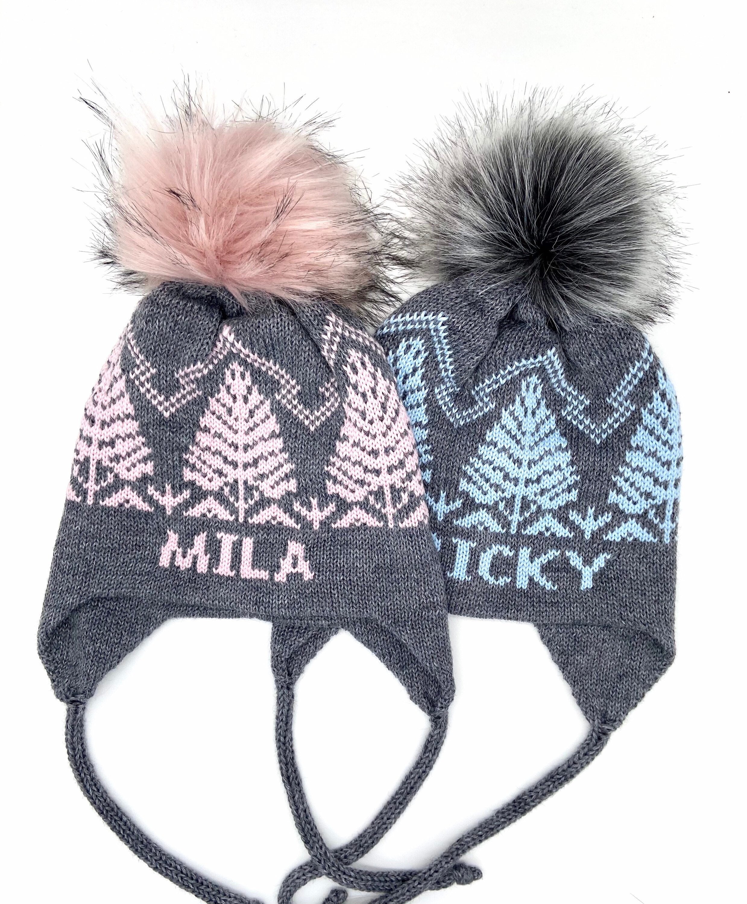 Winter Hat With Name Custom Knit Hat for Kids Personalized - Etsy