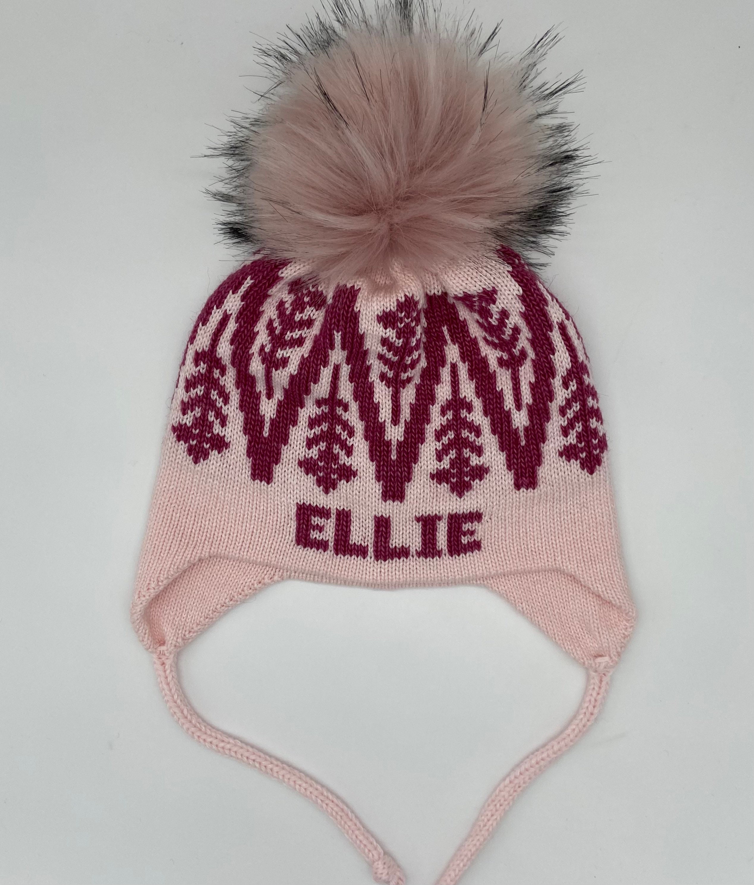 Girl Winter Hat With Name Custom Knit Hat for Kids | Etsy