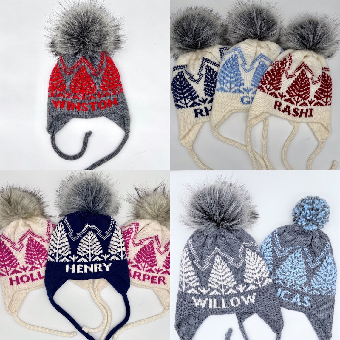 Winter Hat With Name Custom Knit Hat for Kids Personalized - Etsy