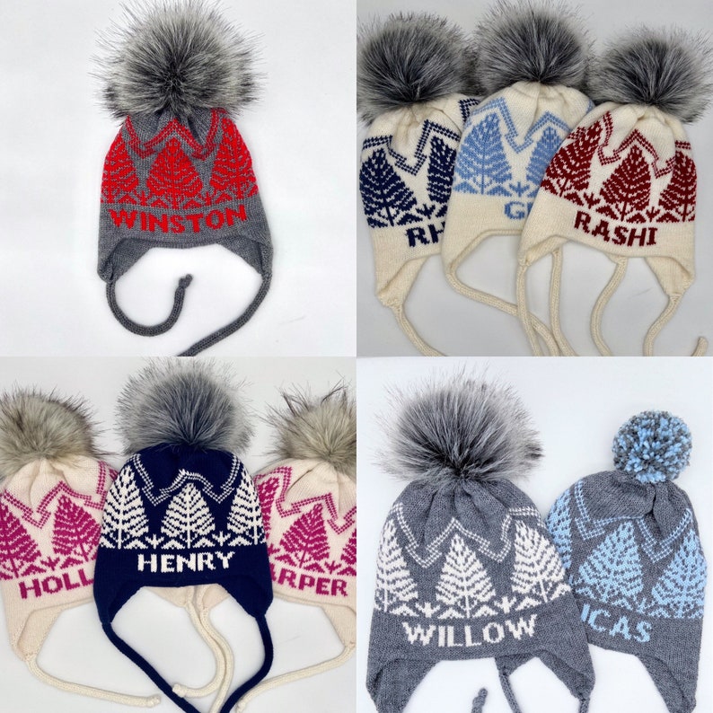 Winter Hat With Name Custom Knit Hat for Kids Personalized - Etsy