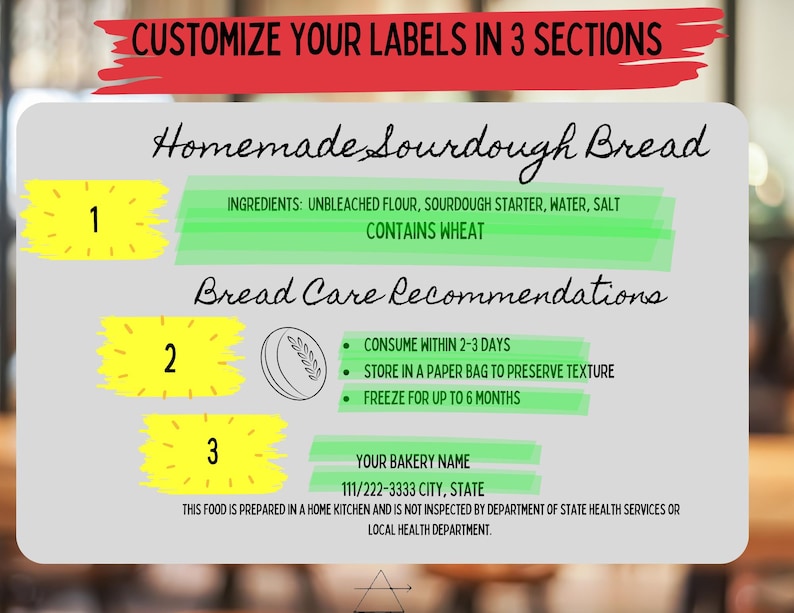 Custom Sourdough Bread Care Cards: Printable Template (PNG & PDF) - Etsy