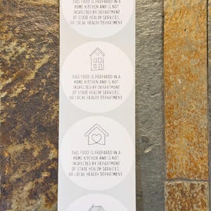 Cottage Food Labels 30 Count | Home Baked Goods | Self Sticking | Home ...