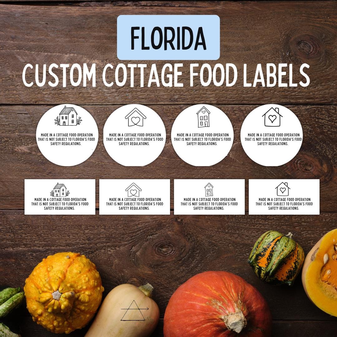 Florida Cottage Food Labels 30 Count | Home Baked Goods | Self Sticking ...