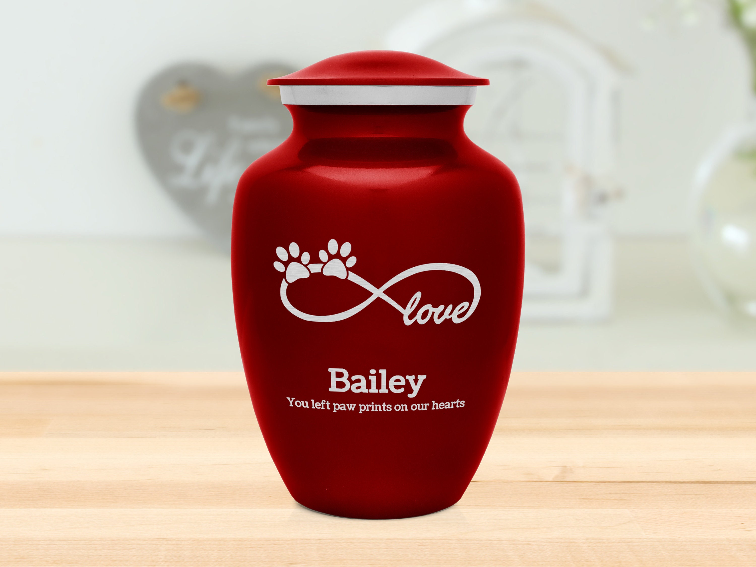 Ruby Red Infinite Love Heart Pet Cremation Urn Four Sizes - Etsy