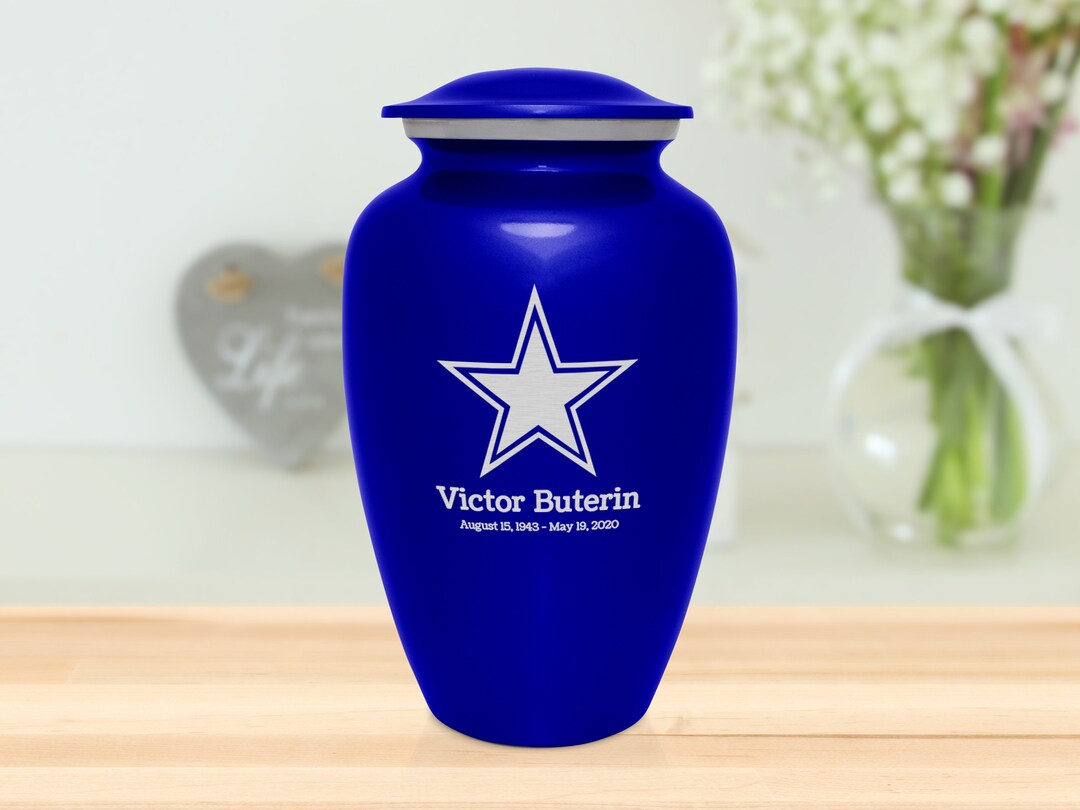 Texas Star Cremation Urn - Two Designs - Four Colors - Engraved - Adult ...