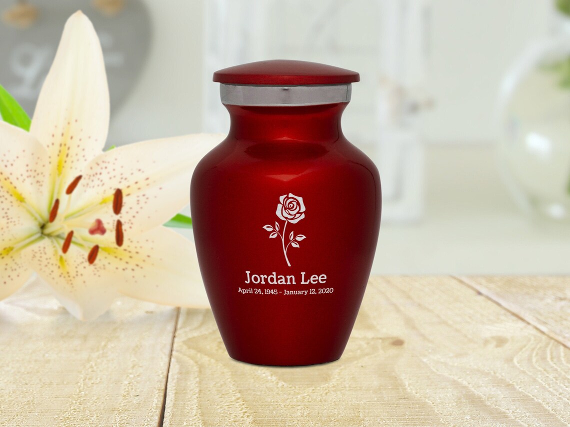 Rose Keepsake Cremation Urn Engraved Five Colors Available | Etsy