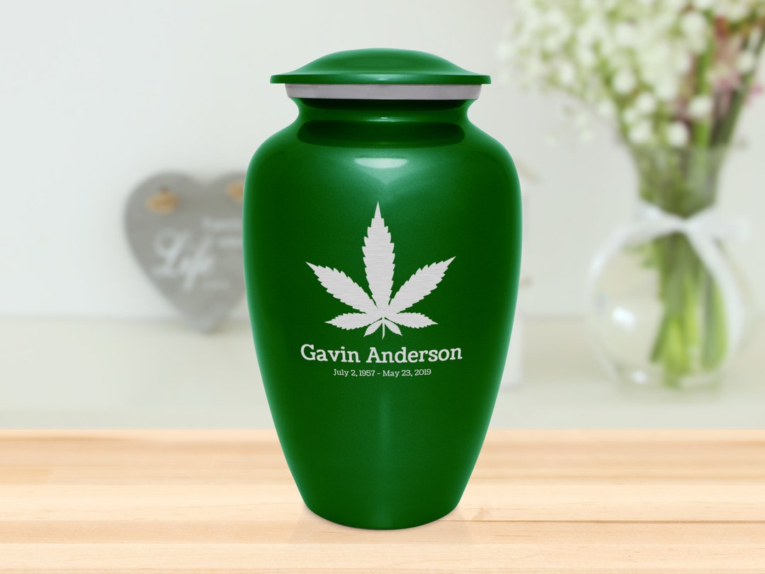 Marijuana Adult Cremation Urn - Engraved - Five Colors Available - Etsy