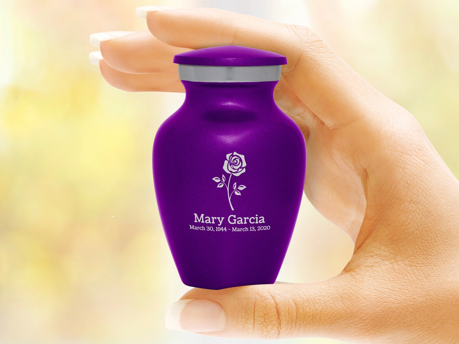 Rose Keepsake Cremation Urn Engraved Five Colors Available | Etsy