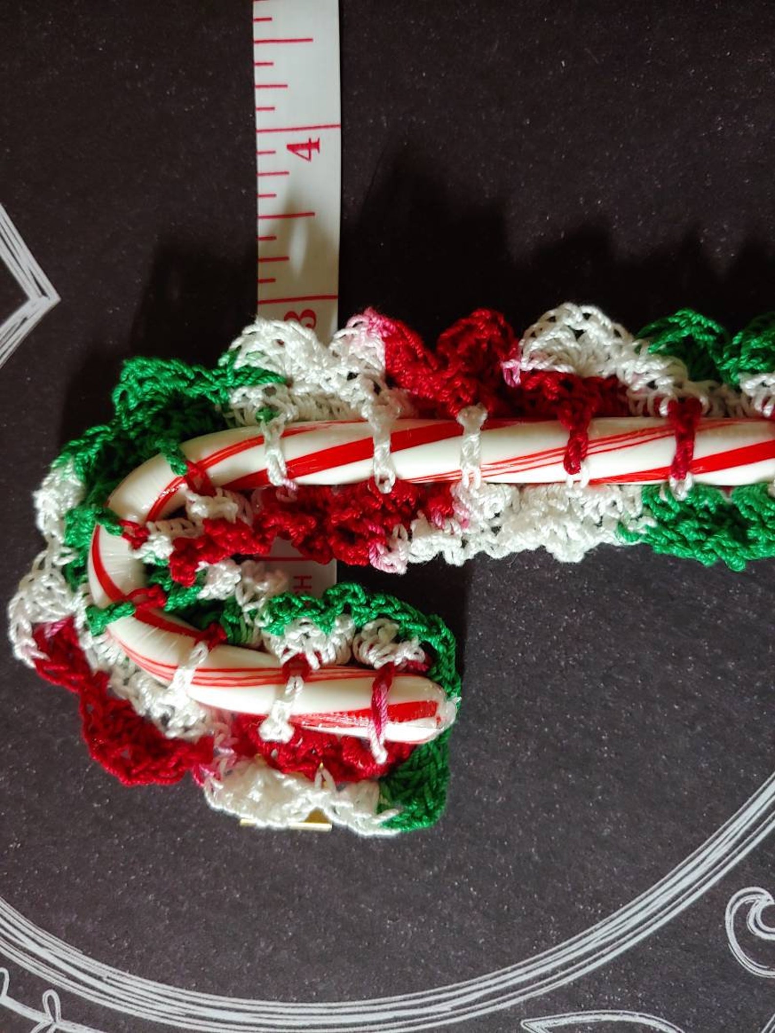 Candy Cane Crochet Cover, Christmas, Ornament, Christmas Red, Green ...