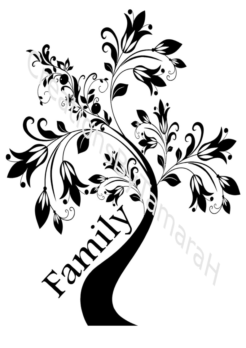 Family Tree, Family, Tree, Flower, Leaf, Leaves Floral, Digital, Svg ...