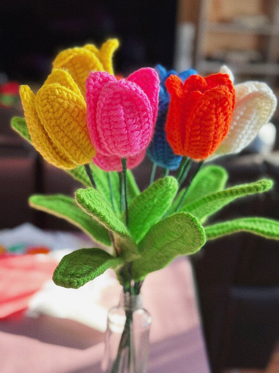Single Crochet Tulips Flower | Handmade Crocheted Flowers - Etsy