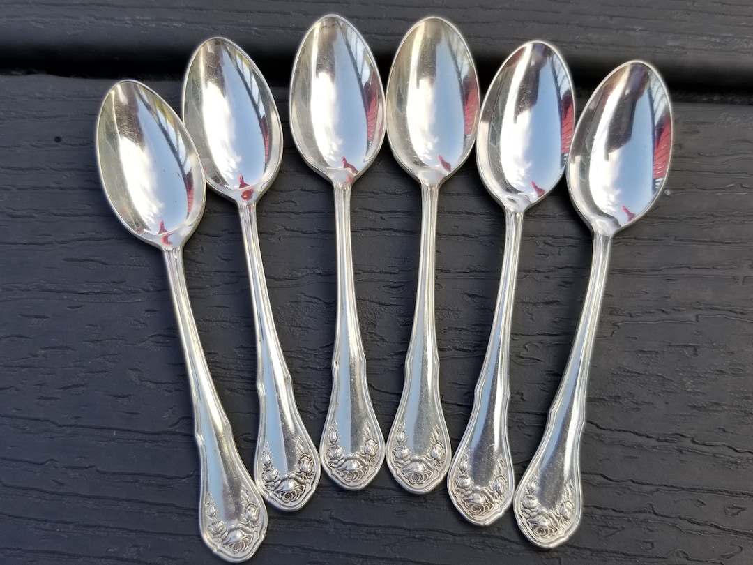 Antique Oneida Community Reliance Plate Teaspoons, Bridal Bouquet ...