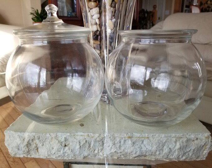 Antique Round Glass Jar With Lid, Antique Candy Jar, Antique Apothecary ...