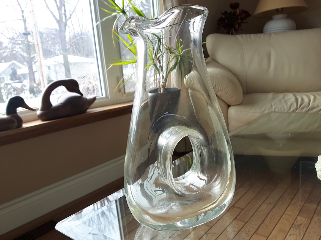 Vintage Tarnow Hand Blown Heavy Glass Decanter With Centre Hole ...