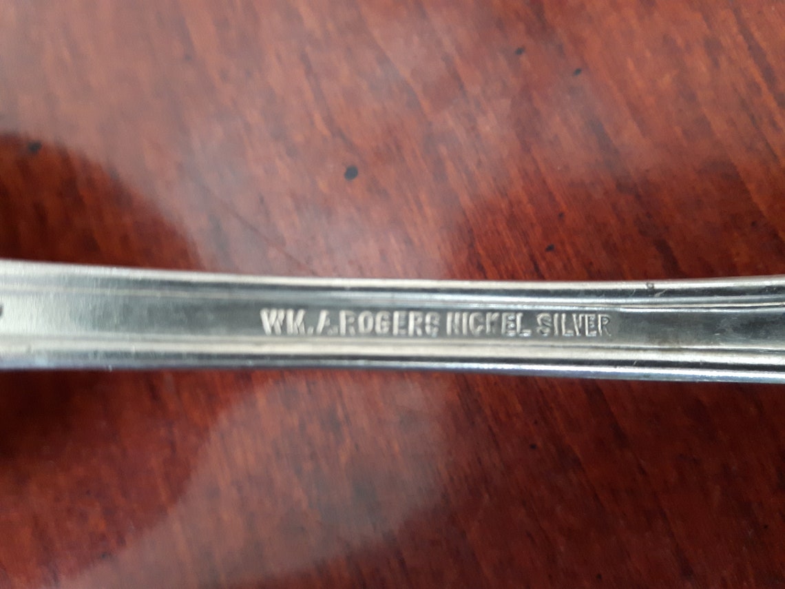 Antique Wm A. Rogers Nickel Silver Patent Mark 1920 Solid Piece Gravy ...