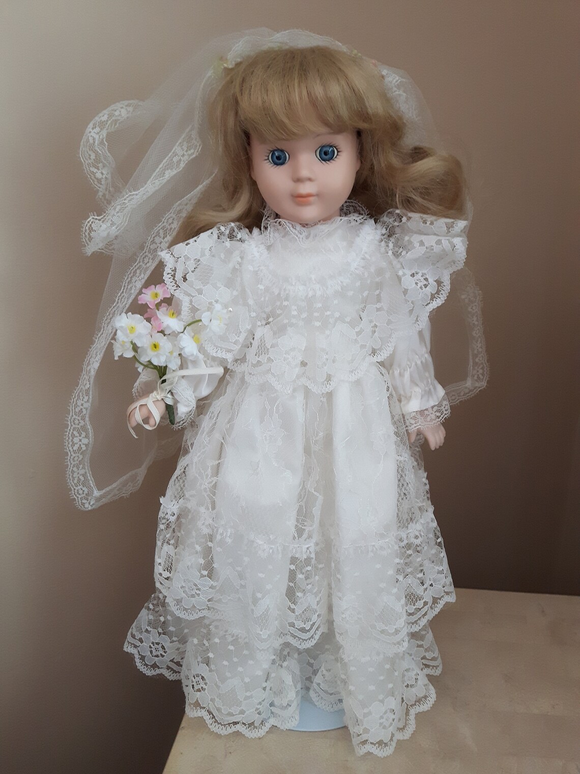 Porcelain Wedding Doll Display Doll in Wedding Gown - Etsy