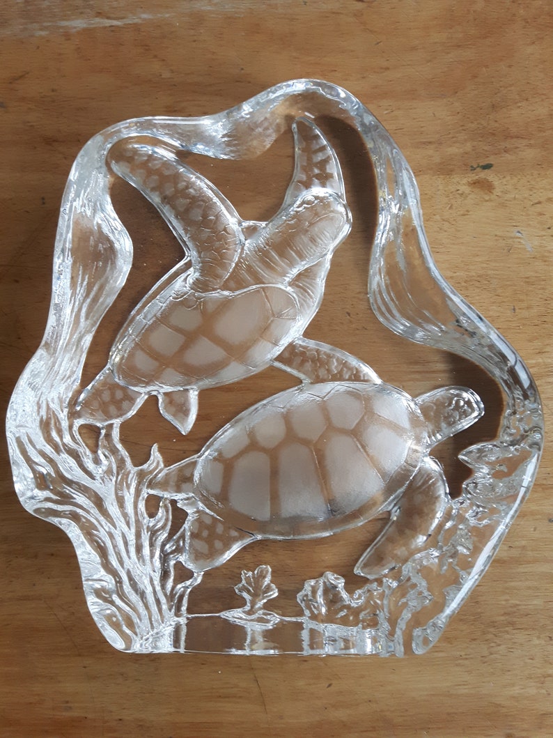 Etched Glass Paperweights Sea Turtle Glass Paperweight | Etsy