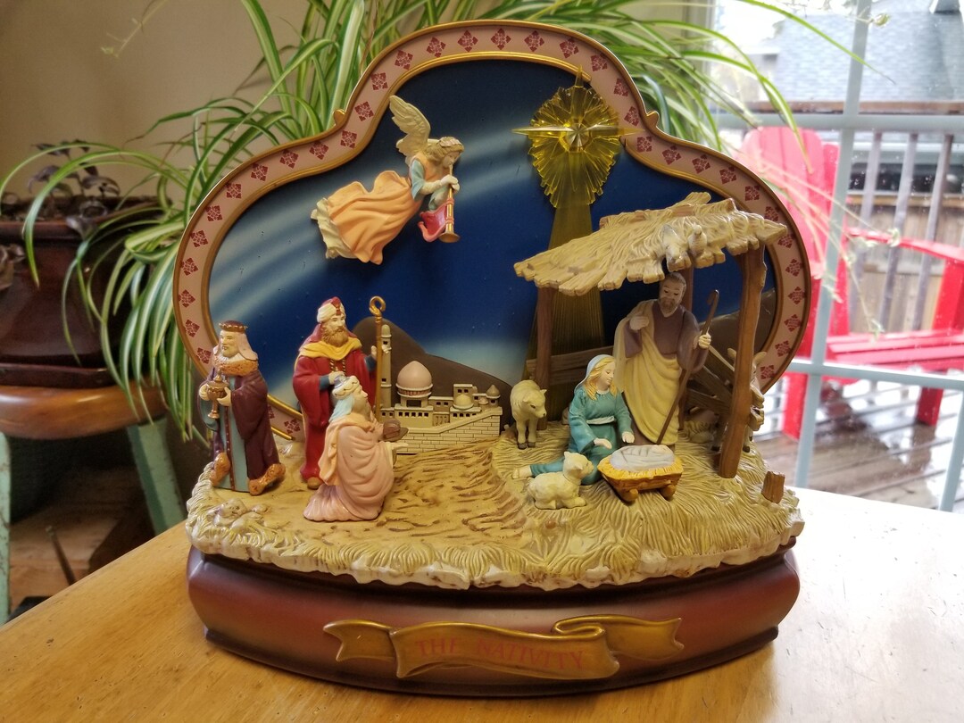Enesco Silent Night Nativity Set, Vintage Nativity Scene, Christmas ...
