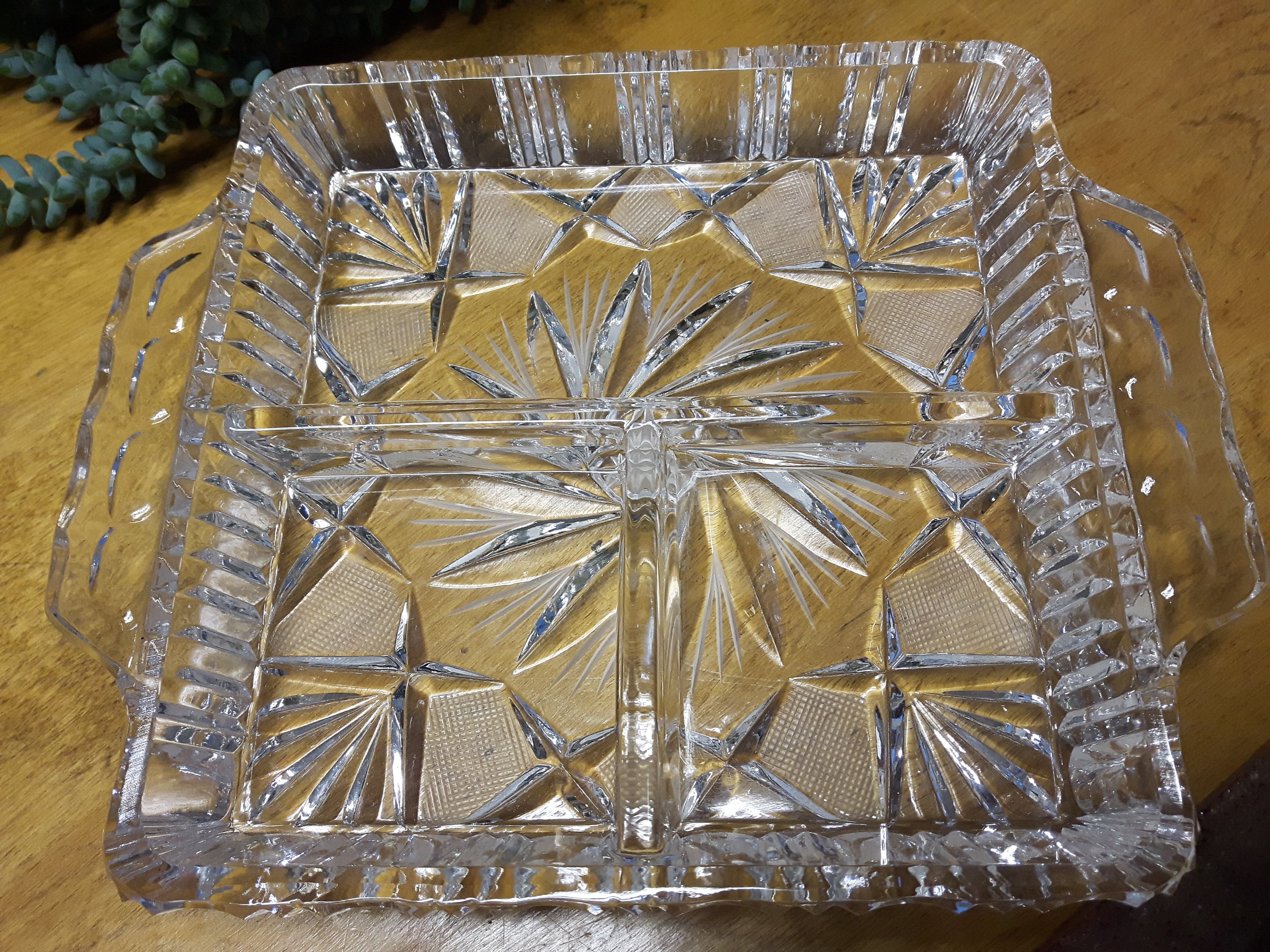 Imperlux Lead Crystal Divided Dish, Lead Crystal Sectioned Dish ...