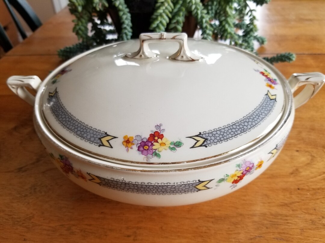 Vintage Myott Son & Co Lidded Casserole Dish, 1940s Myott Son and Co ...