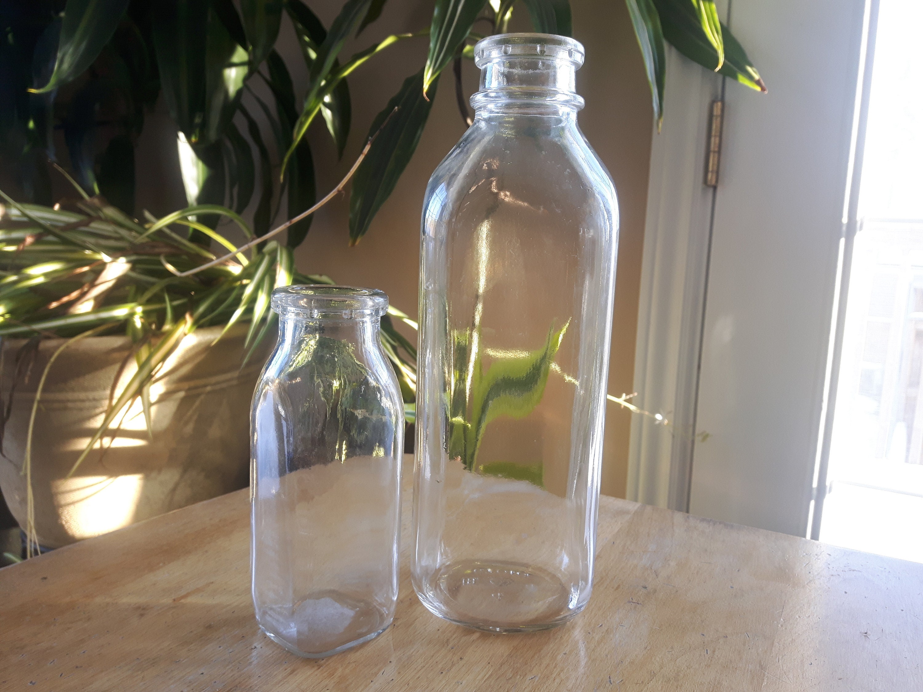 Vintage Square Milk Bottles Canadian Square Glass Milk - Etsy Canada