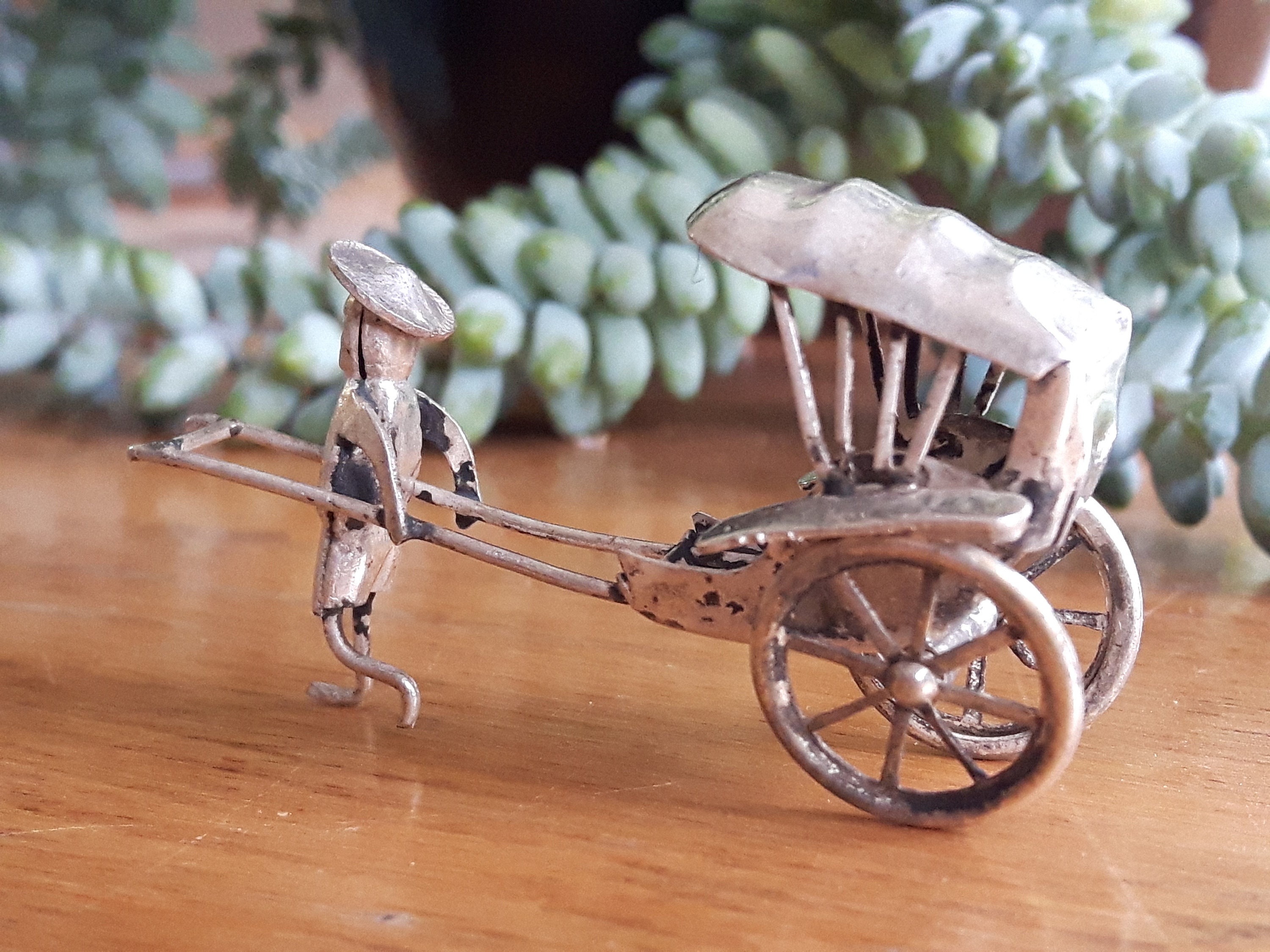 Antique Silver Plated Rickshaw and Driver Late Qing Rickshaw | Etsy