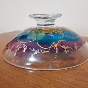 Hand Blown Art Glass Dish Made in Romania, Art Glass Centrepiece Dish ...